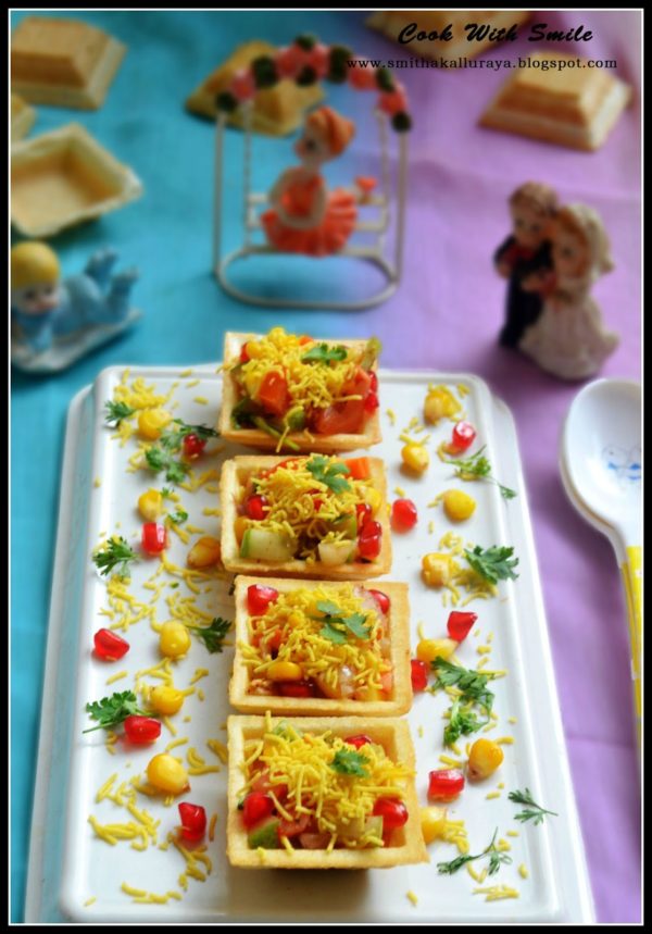 CORN CANAPES / CORN SEV CANAPES / INDIAN CANAPES RECIPE | Cook With Smile