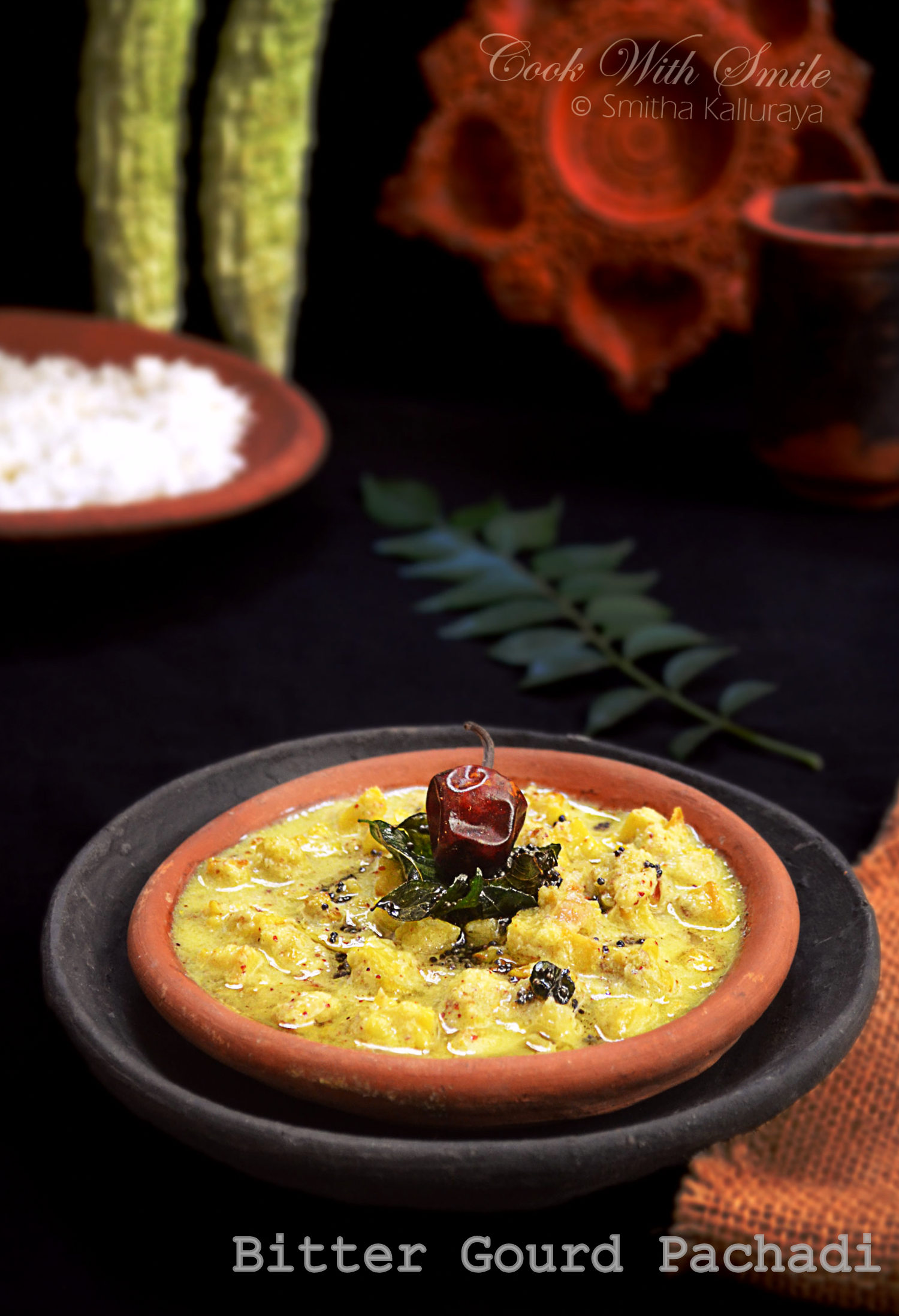 PAVAKKA KICHADI / BITTER GOURD PACHADI RECIPE - Cook with Smile