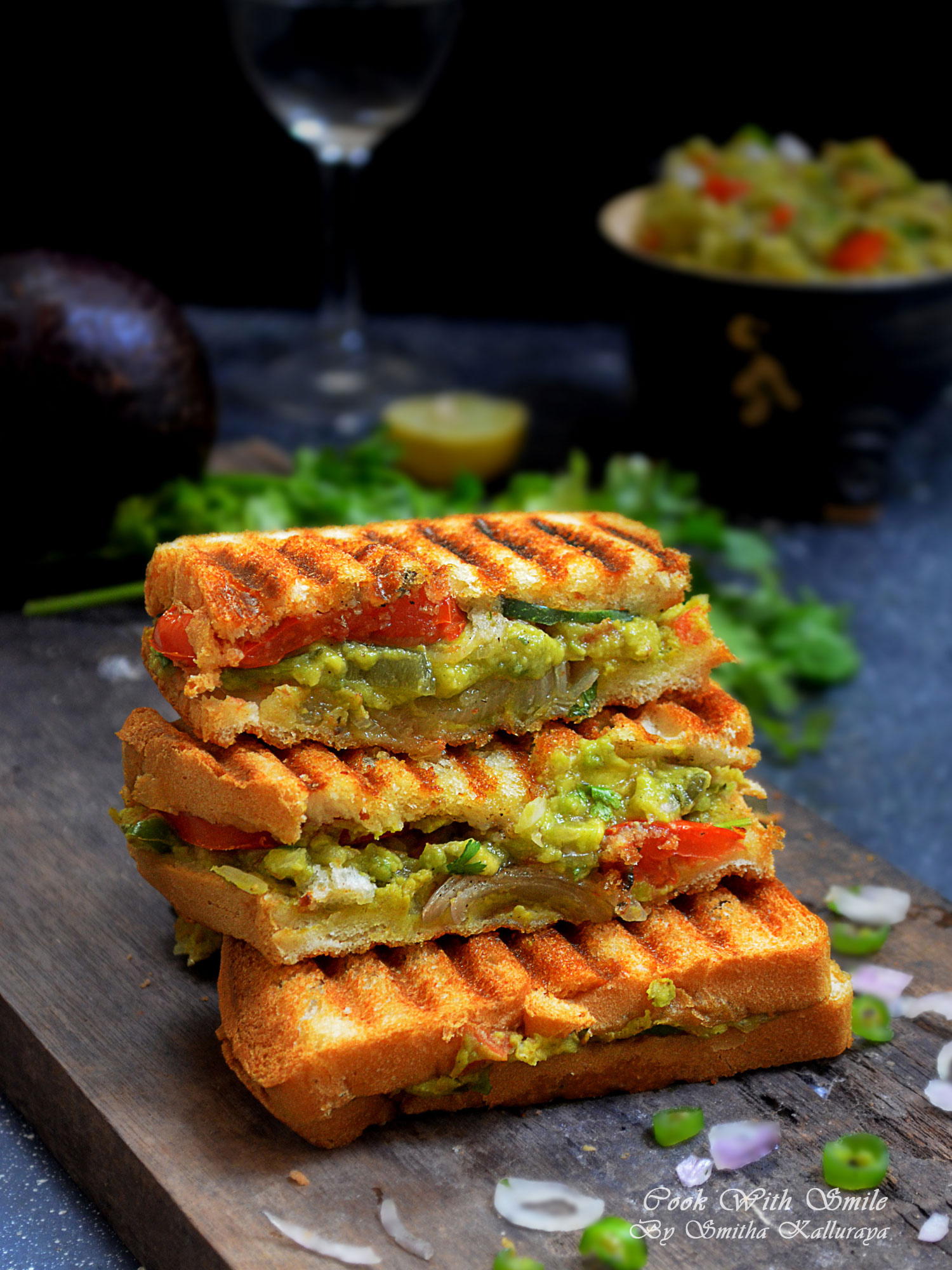 INDIAN VEGETARIAN AVOCADO SANDWICH RECIPE GUACAMOLE SANDWICH RECIPE