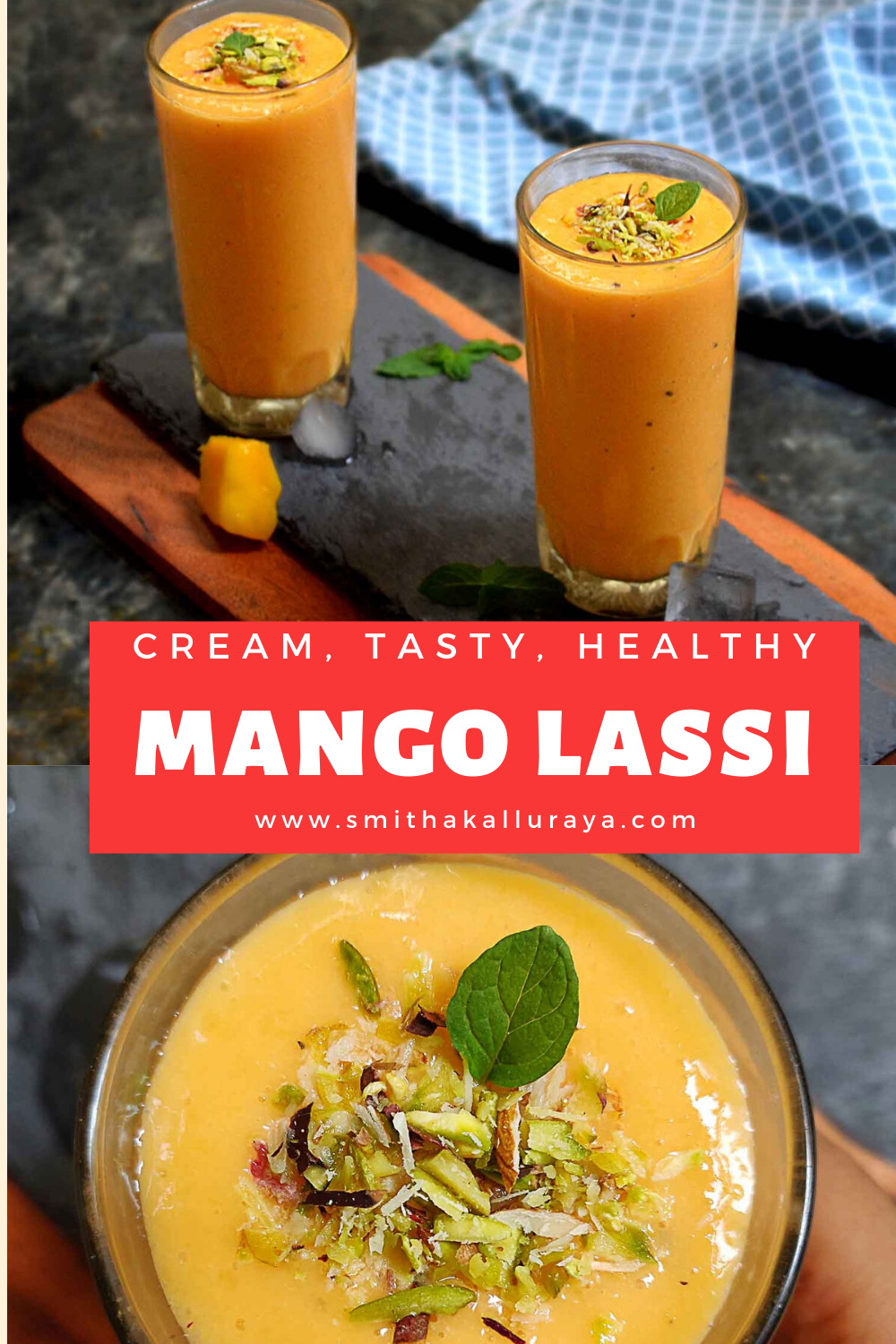 MANGO LASSI RECIPE / INDIAN MANGO SMOOTHIE RECIPE - Cook with Smile