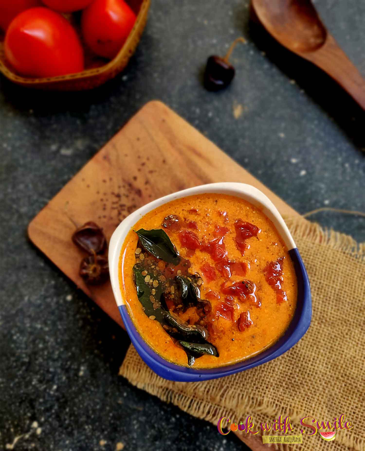 TOMATO SASIVE / TOMATO RAITA / TOMATO TAMBULI ( TAMBLI ) - Cook with Smile